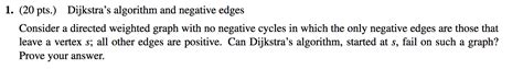 Solved A Pts Dijkstra S Algorithm And Negative Chegg