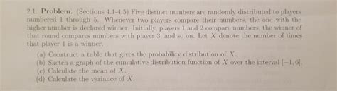 solved 2 1 problem sections 4 1 4 5 five distinct