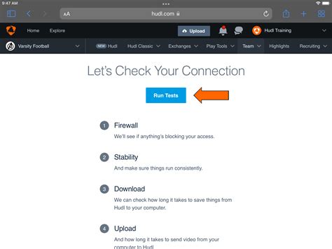Run A Connection Test • Hudl Support