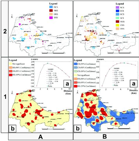 Hotspot Mapping Results For The Two Variables Studied A Burned Area Download Scientific