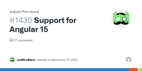 Support For Angular 15 · Issue 1430 · Angularflex Layout · Github