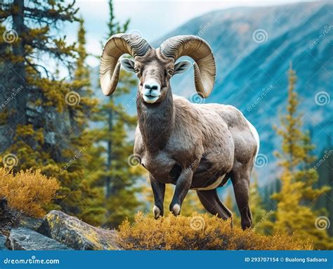 Ai Generated Illustration Wildlife Concept Of Big Horn Sheep Stock Illustration Illustration