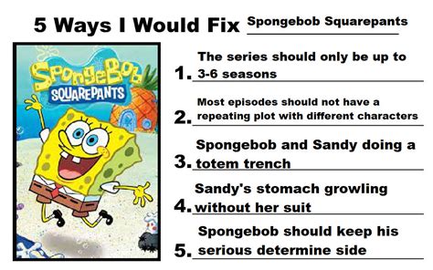 5 Ways I Would Fix Spongebob Squarepants By Cozyglow Sweetie Tf On Deviantart
