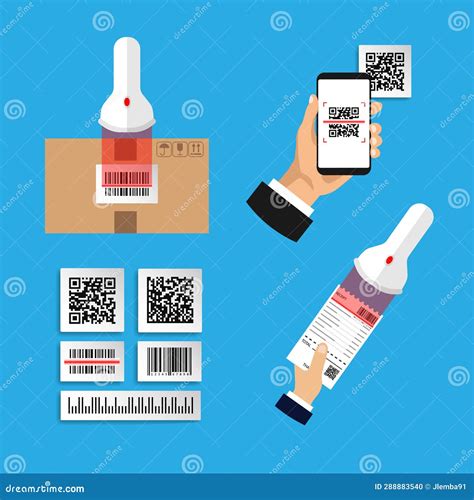 Scan Barcode And Qr Code Stock Illustration Illustration Of Phone 288883540
