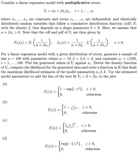 Solved Consider A Linear Regression Model With Chegg