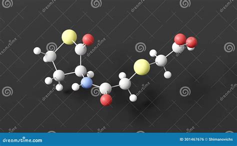 Erdosteine Molecular Structure Mucolytic Ball And Stick 3d Model Structural Chemical Formula