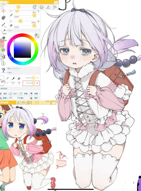 Safebooru 1girl Backpack Bag Beads Blue Eyes Blush Capelet Dragon