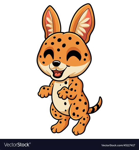 Cute Serval Cat Cartoon Standing Royalty Free Vector Image