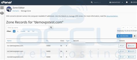 how to manage dns records of a domain in cpanel accuwebhosting