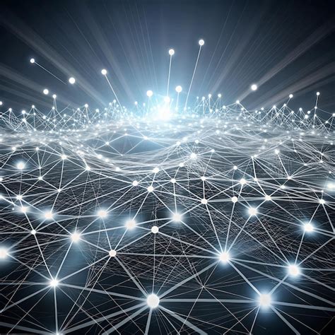 Abstract Network Of Interconnected Dots And Lines Depicting Digital