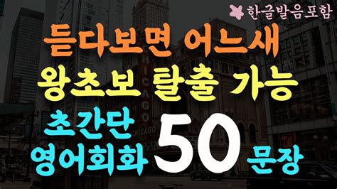 단어 외우기와 문장 해석을 한번에 왕초보 영어회화 50문장 듣다보면 왕초보탈출 가능합니다 2시간 흘려듣기 영어 반복듣기