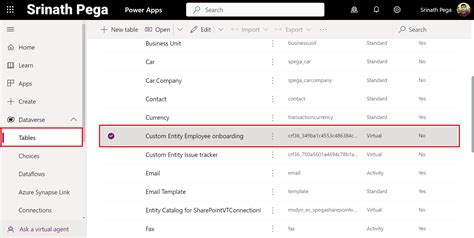 Create The Virtual Tables In Dataverse With The Virtual Connector