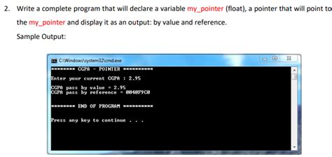 Solved Write A Complete Program That Will Declare A Chegg
