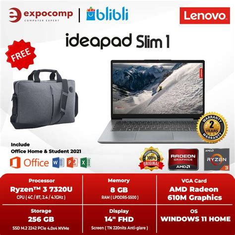 Jual Lenovo Ideapad Slim Amn Amd Original Murah Harga Diskon April Blibli