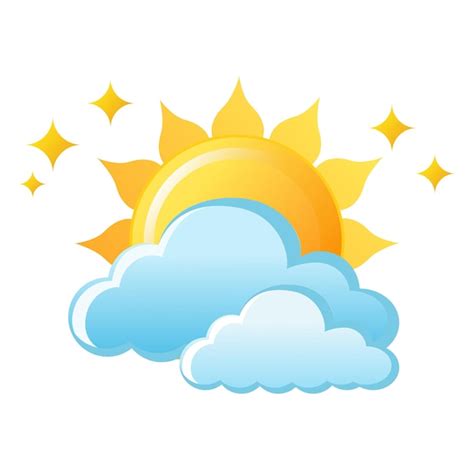 Premium Vector Vector Isolated Weather App Icon With Sunny Cloud