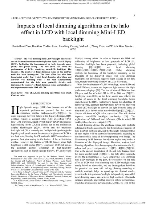 Pdf Impacts Of Local Dimming Algorithms On The Halo Effect In Lcd