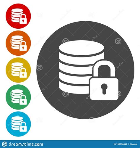 Lock Database Symbol Locked Database Icon Stock Vector Illustration