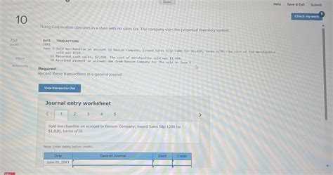 Solved SavedHelpSave ExitSubmit10Tsang Corporation Chegg Com