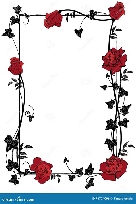 与玫瑰、常春藤和蝴蝶的框架 向量例证 插画 包括有 向量 华丽 蝴蝶 花卉 框架 设计 格朗基 76774096