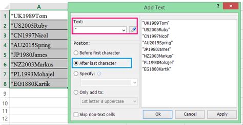 How To Enclose All Cells In Quotes Or Insert Quotes Around Text In Excel