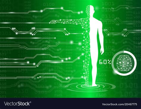 Abstract Background Technology Concept In Green Vector Image