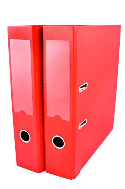 Premium Photo Two Red Folders On White Background