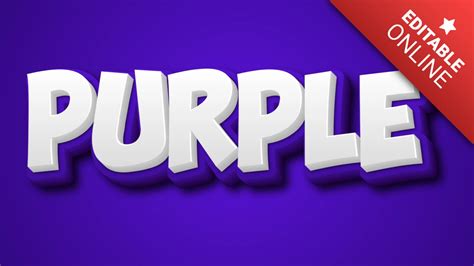 Purple 3d Text Style Effect Font Generator
