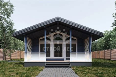 Одноэтажный каркасный дом Проект КД 103⚡ Общая площадь дома 57 м² Планировка ВКонтакте