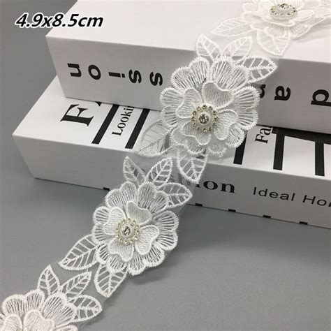 Badu Bg НОВО Симулация на бродерия от органза дантелен плат апликация шапка шапка сватбена