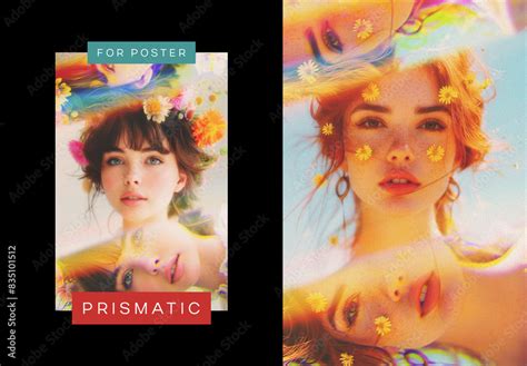 Inverted Prismatic Poster Photo Effect Mockup With Generative Ai Stock Template Adobe Stock