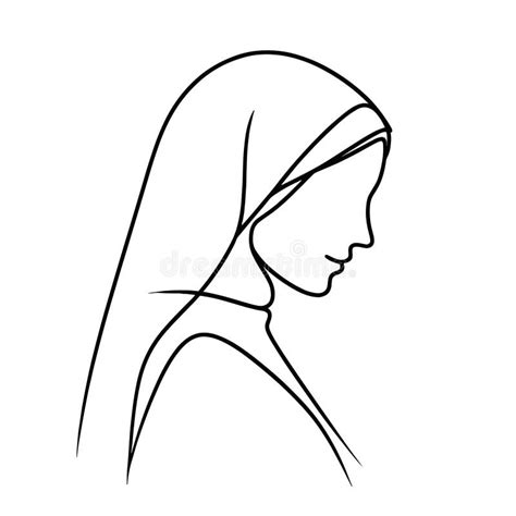 A Woman Wearing A Head Scarf Stock Illustration Illustration Of Head
