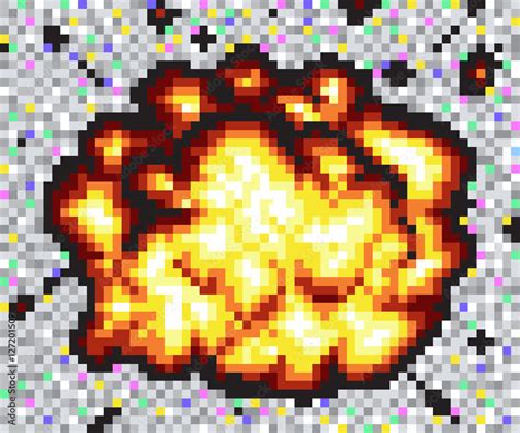 Pixel Art Game Explosion Animation Vector Stock Vector Adobe Stock