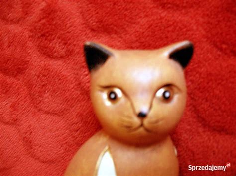 Kot Rudy Kotek Z Kwiatkiem Figurka Ceramika 10 X 6 X 5 Cm Meksyk