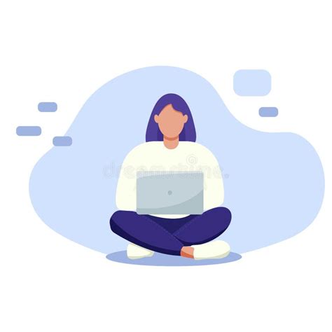 Woman Computer Legs Crossed Stock Illustrations 278 Woman Computer