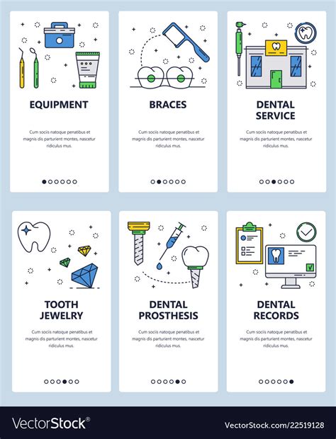 Line Art Web And Mobile App Template Set Vector Image