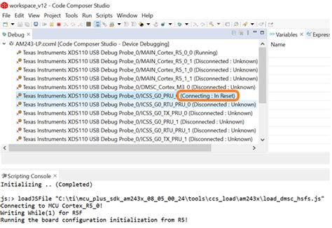 Lp Am243 Cannot Connect To Pru Arm Based Microcontrollers Forum Arm Based Microcontrollers