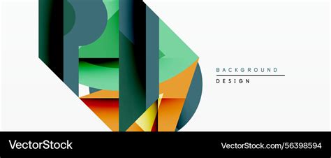 Abstract Geometric Composition Overlapping Shapes Vector Image