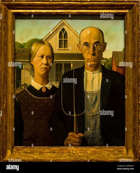 Grant Wood Painting American Gothic The Art Institute Of Chicago
