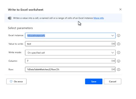 Solved Write To Excel Based On Value In Data Table Power Platform