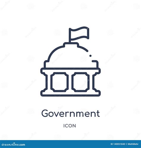 Linear Government Buildings Icon From City Elements Outline Collection Thin Line Government