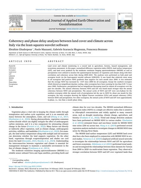 Pdf Coherency And Phase Delay Analyses Between Land Cover And Climate