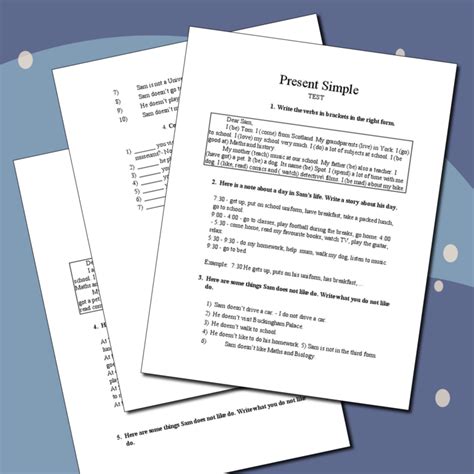 Тест на тему Present Simple