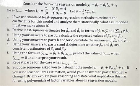 consider the following regression model