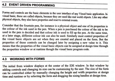 Event Driven Programming Visual Basic Bachelor Of Computer Application Studocu