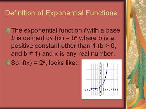 Exponential Functions Section Definition Of Exponential