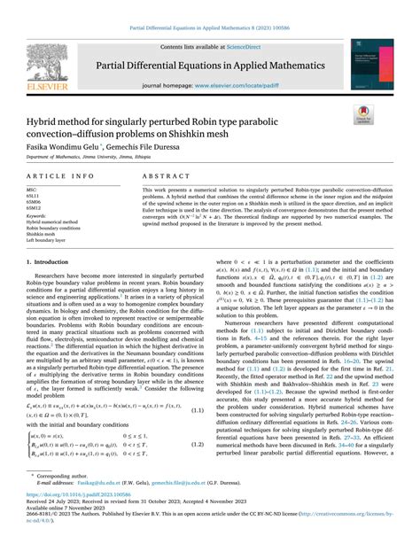 Pdf Hybrid Method For Singularly Perturbed Robin Type Parabolic Convection Diffusion Problems