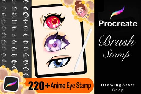 220 procreate anime eye stamps brushes graphic by drawingstoryshop