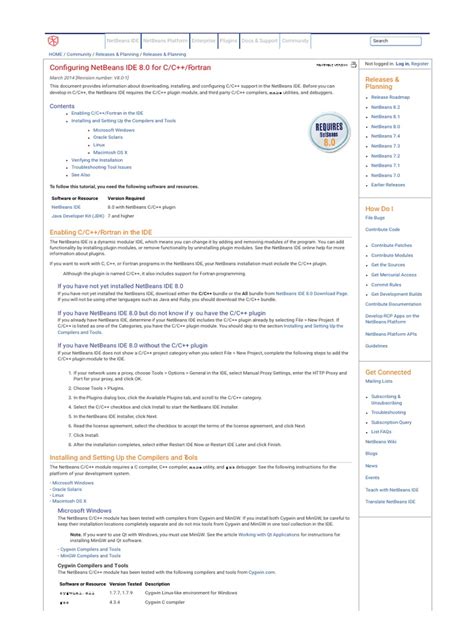 Configuring Netbeans Ide 80 For C C Fortran Pdf Net Beans