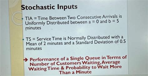 Solved Stochastic Inputs Tia Time Between Two Consecutive