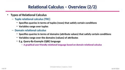 Relational Calculus In Database Management System Pptx